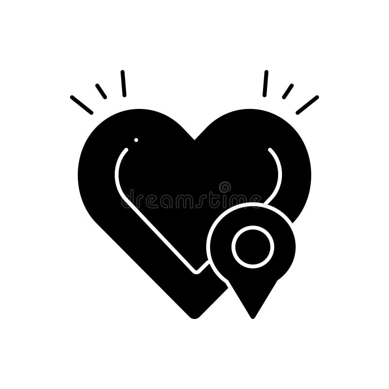 Black Solid Icon for Defibrillator Location, Map and Medical Stock ...