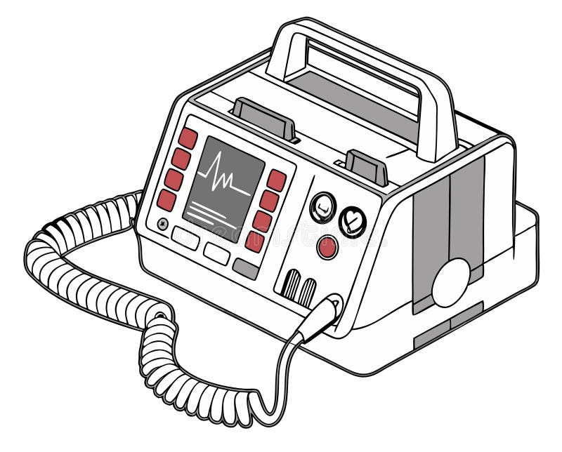 A Defibrillator Machine with Electrode Pads Attached Stock Illustration ...