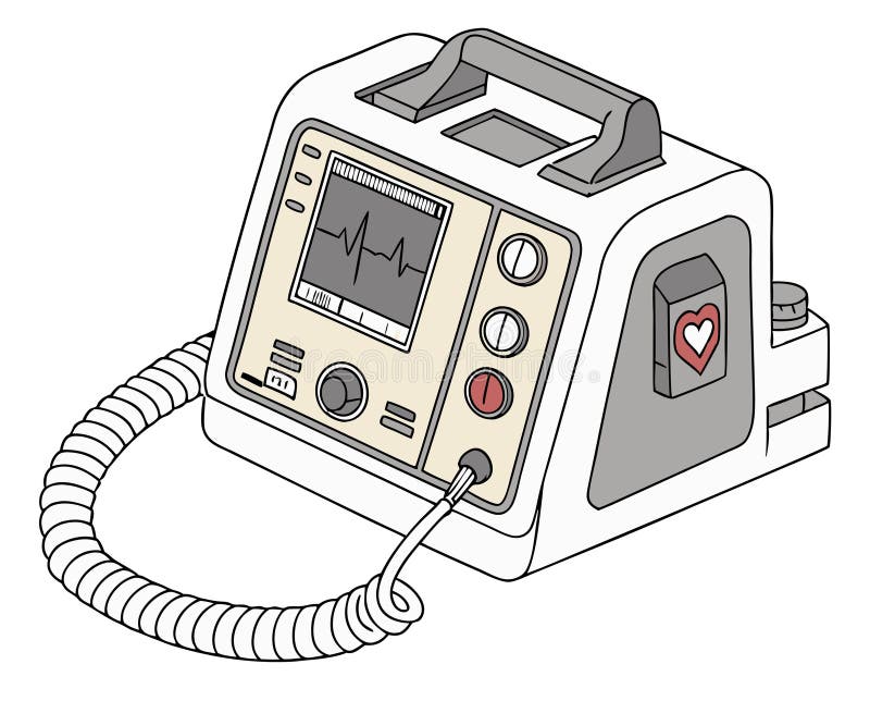 A Defibrillator Machine with Electrode Pads Attached Stock Illustration ...
