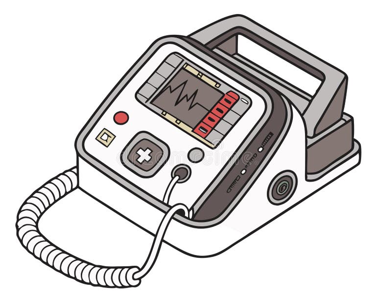 A Defibrillator Machine with Electrode Pads Attached Stock Illustration ...