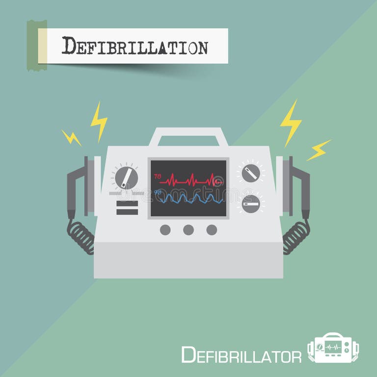 Defibrillator Machine . Flat Design Stock Vector - Illustration of ...
