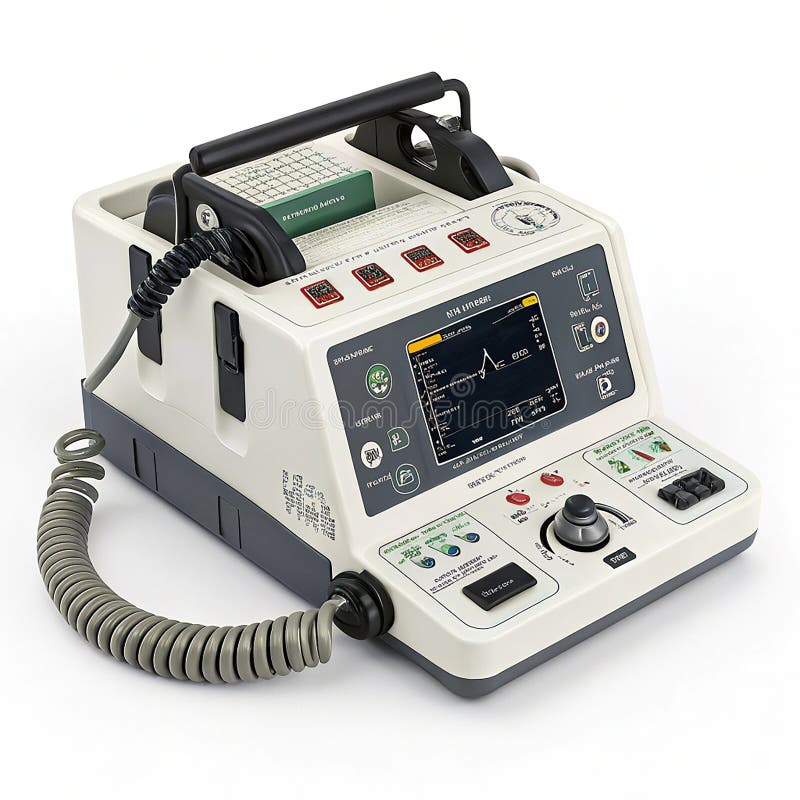 Defibrillator Machine with Paddles Stock Illustration - Illustration of ...