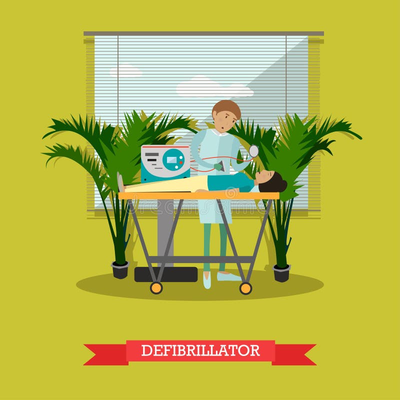 Defibrillator Vector Illustration in Flat Style Stock Vector ...