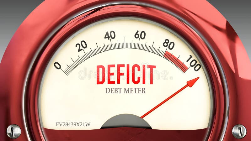 Deficit and Debt Meter that is Hitting a Full Scale, Showing a Very ...