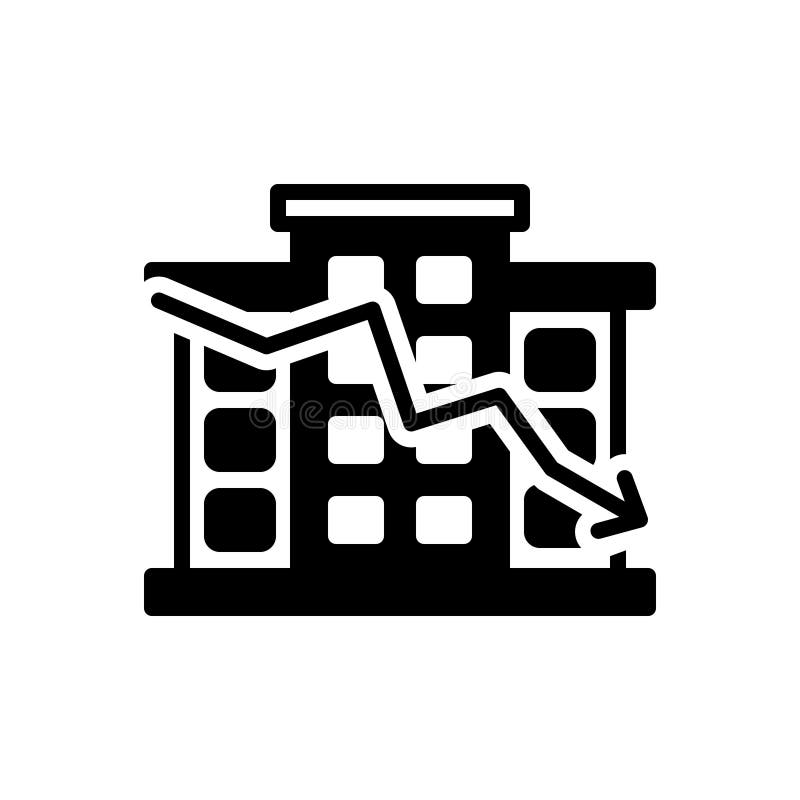 Black Solid Icon for Deficit, Loss and Losing Stock Vector ...