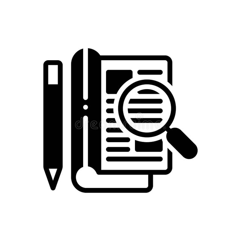 Black Solid Icon for Define, Explain and Detail Stock Vector ...