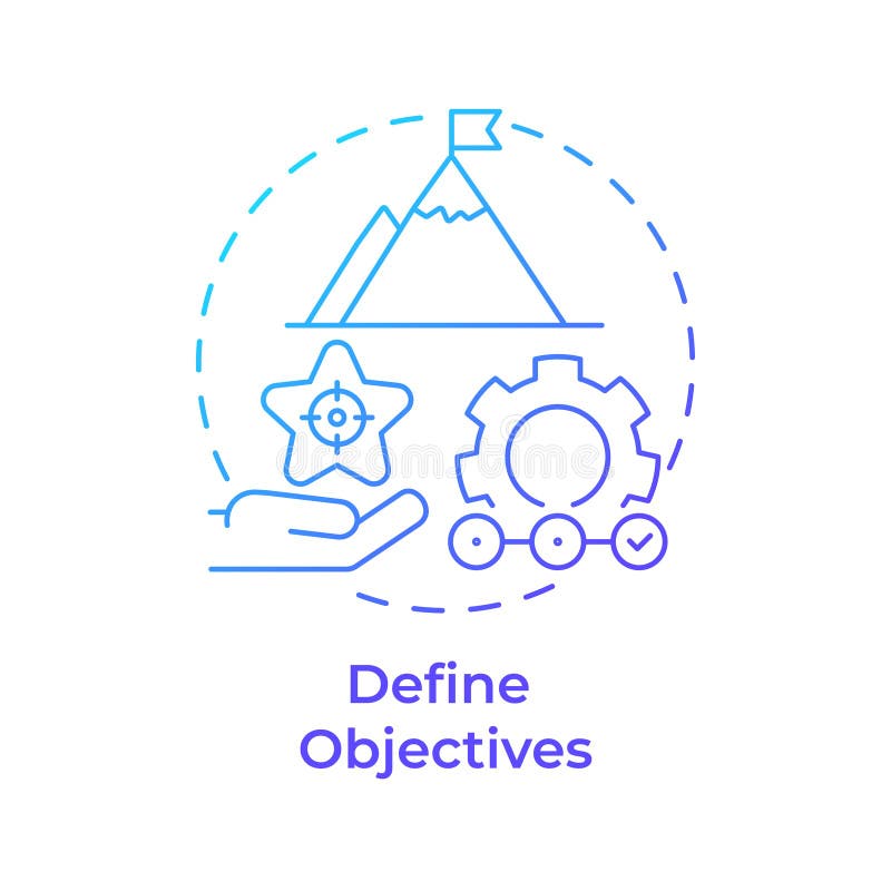 Define Objectives Blue Gradient Concept Icon Stock Vector ...