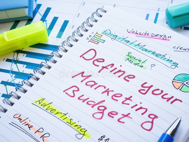 Define Your Market Budget Marks on the Notepad. Stock Image - Image of ...