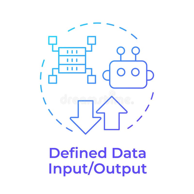 Defined Data Input And Output Blue Gradient Concept Icon Stock Vector