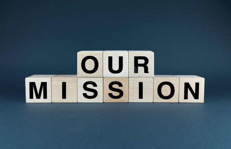Defining Our Purpose: Wooden Blocks Spelling Out Our Mission Stock ...