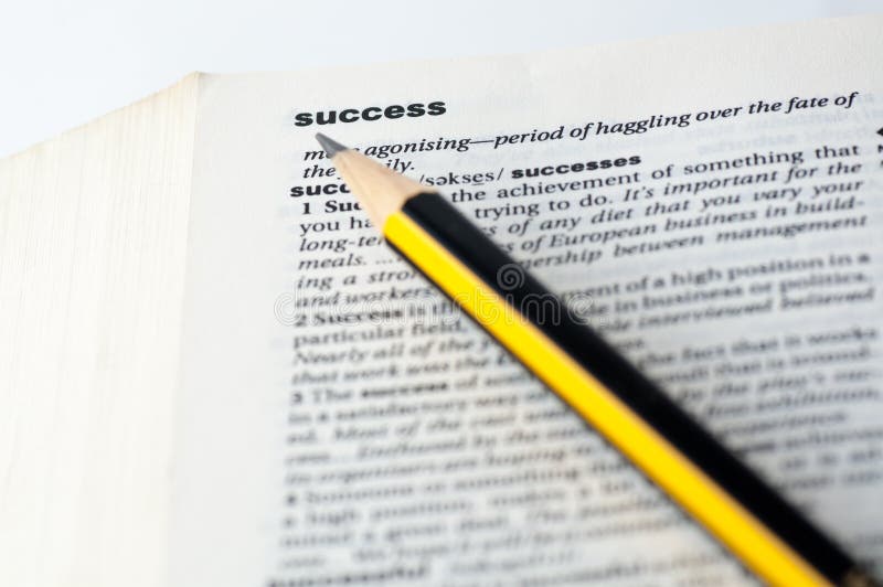 Definitie van succes stock foto. Image of boek, mislukking - 20352558