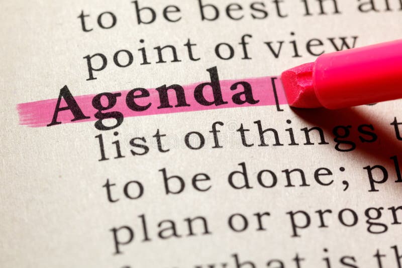 Definition of agenda stock photo. Image of highlighter - 138242050