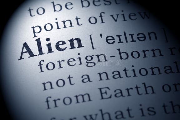Definition of alien stock image. Image of book, word - 94635773