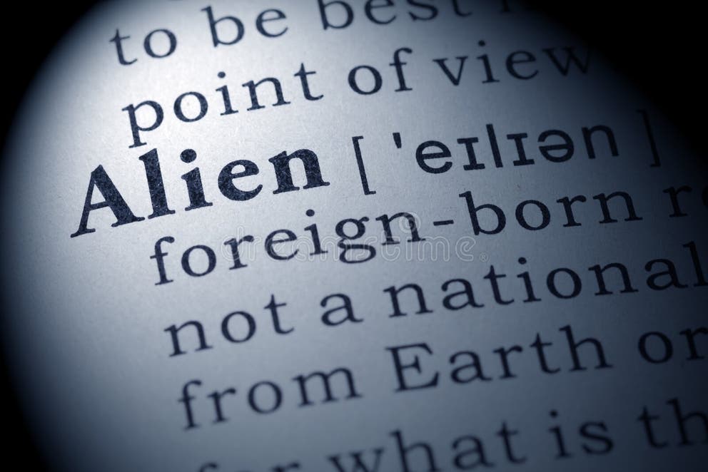 Definition of alien stock image. Image of book, word - 94635773