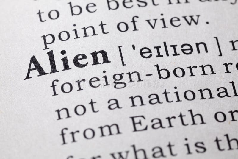 Definition of alien stock photo. Image of text, white - 135385630