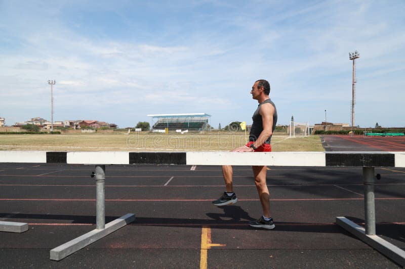 The Definition of a Athlete Muscles during Stretching Stock Photo ...
