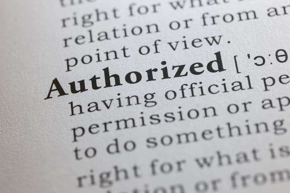 Definition of authorized stock image. Image of dictionaries - 232348949