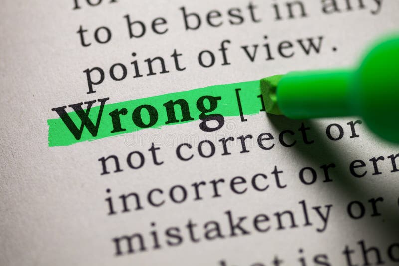 Definition av ordet fel fotografering för bildbyråer. Bild av ...