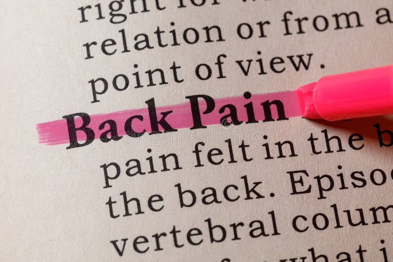 Definition of Back Pain stock photo. Image of back, book - 97195030