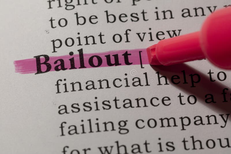 Definition of bailout stock photo. Image of printing - 188109602