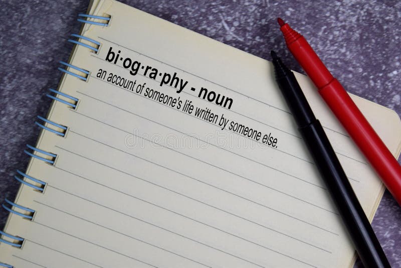 Definition of Biography Word with a Meaning on a Book. Dictionary ...