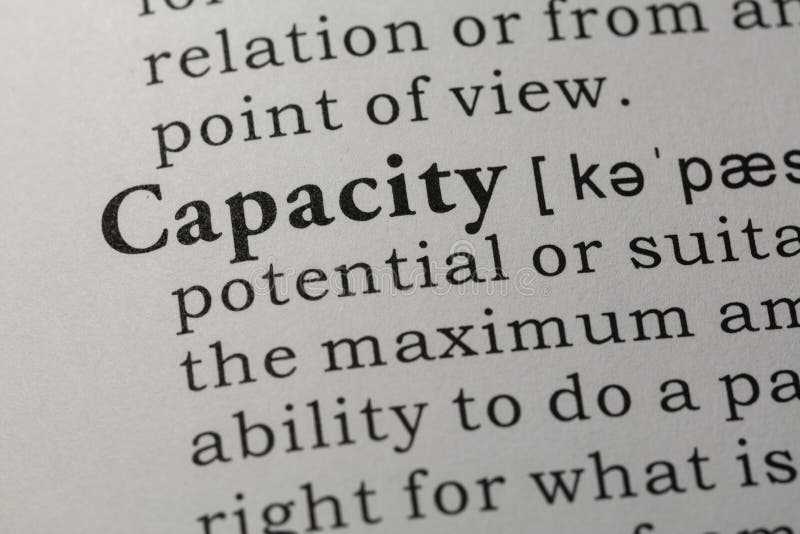 Definition of capacity stock image. Image of text, book - 188109487