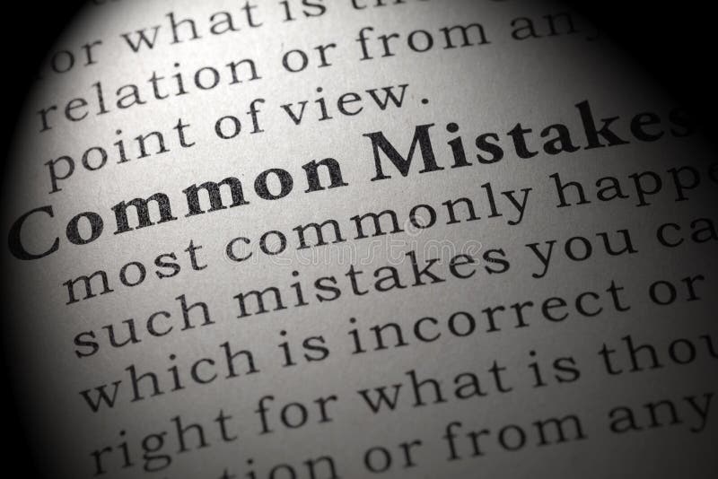 Definition of Common Mistakes Stock Image - Image of page, definition ...