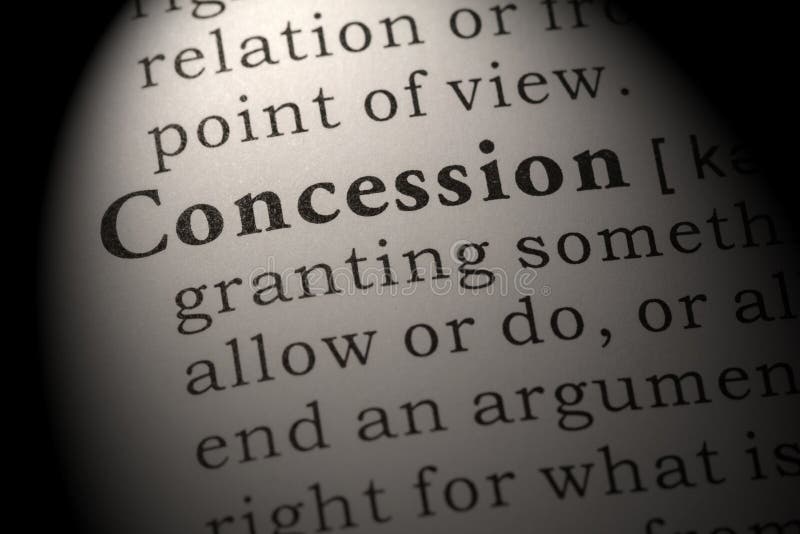 Definition of concession stock photo. Image of macro - 188109924
