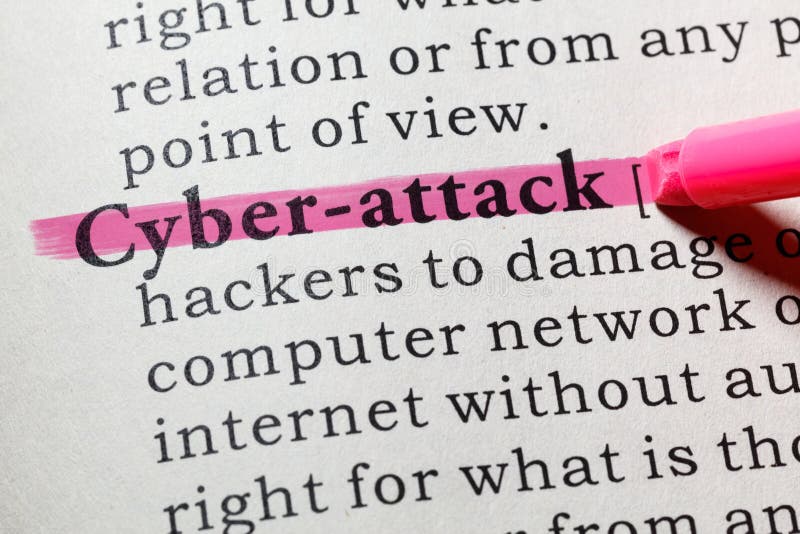 Definition of cyber-attack stock image. Image of cyberattack - 95734045