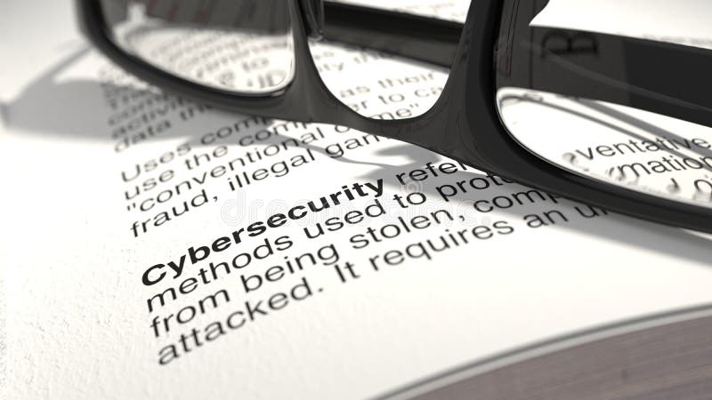 The Definition of Cybersecurity from a Dictionary Closeup Stock ...