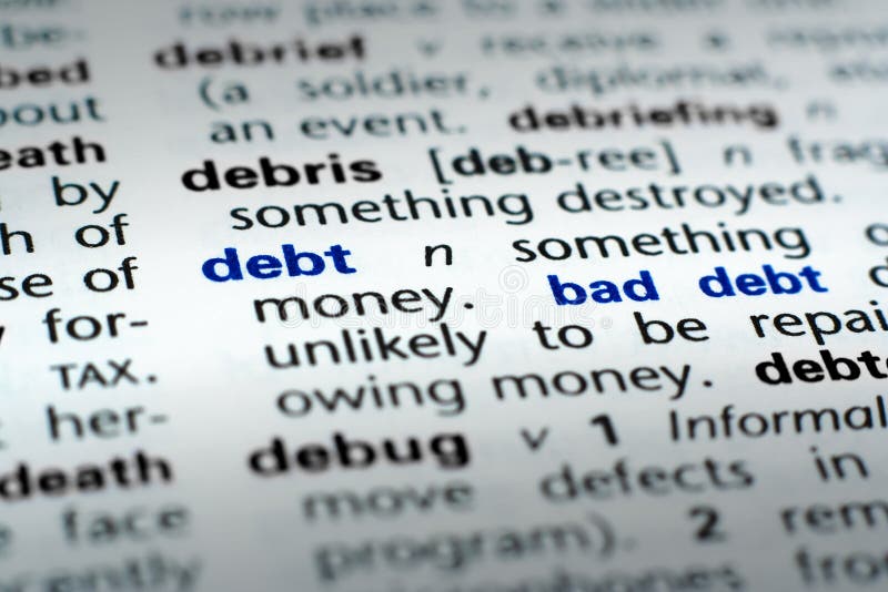 Definition of Debt stock image. Image of indemnity, finances - 6427593