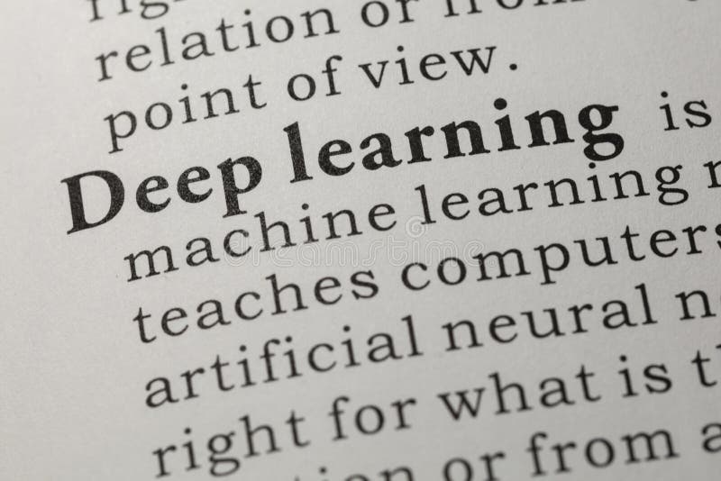 Definition of Deep Learning Stock Image - Image of text, computer ...
