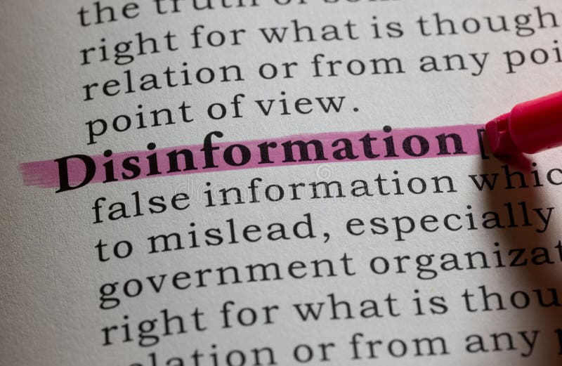 Definition of Disinformation Word with a Meaning on a Book. Dictionary ...
