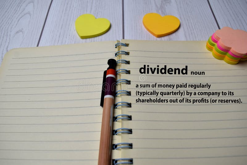 Definition of Dividend Word with a Meaning on a Book. Dictionary ...