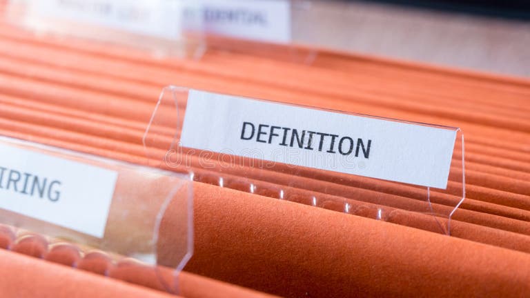 Definition Document File Keep Record in File Folder Stock Image - Image ...