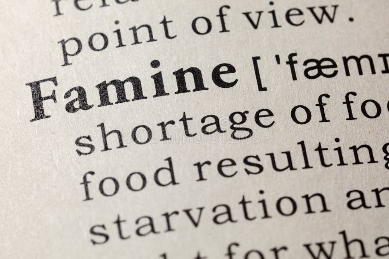 Definition of famine stock image. Image of word, definition - 127346259