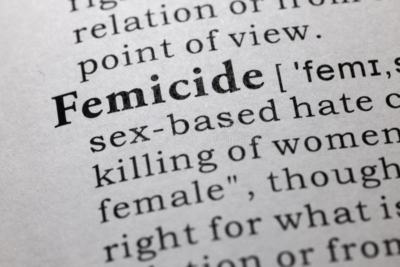 Definition of femicide stock photo. Image of concept - 215189936
