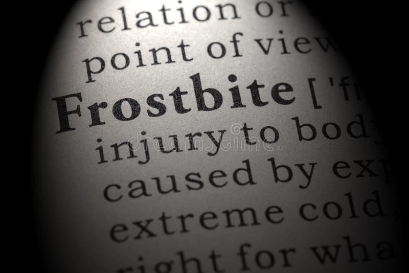 Definition of frostbite stock image. Image of word, printing - 138241789