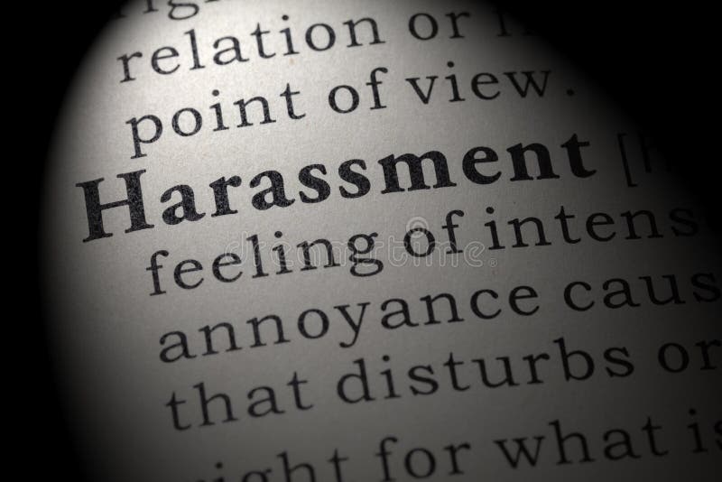Definition of harassment stock photo. Image of dictionary - 124009872