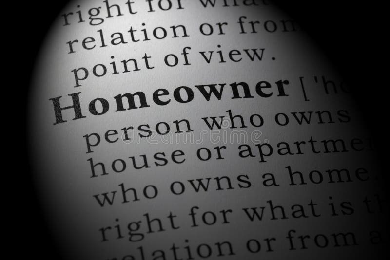 Definition of homeowner stock photo. Image of word, homeowners - 230872598