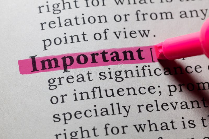 Definition of important stock photo. Image of close - 135385302