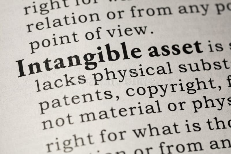 Definition of Intangible Asset Stock Photo - Image of book, macro ...