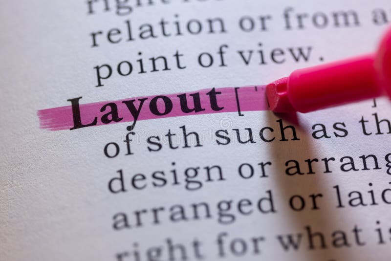 Definition of layout stock image. Image of text, highlight - 233044247