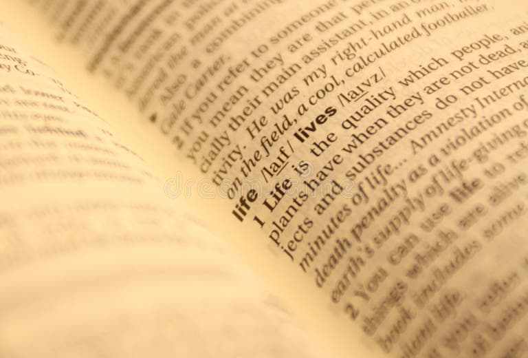 Definition of Life stock photo. Image of print, close - 13942734