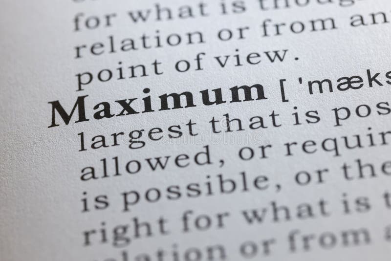 Definition of maximum stock photo. Image of closeup - 232348980