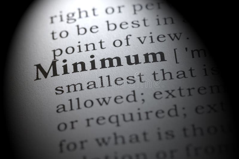 Definition of minimum stock photo. Image of page, word - 232348994