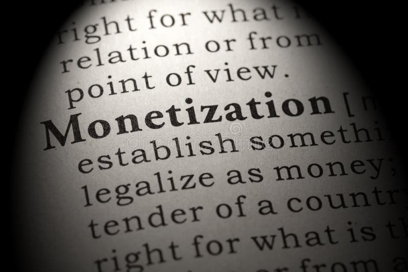 Definition of monetization stock photo. Image of dictionary - 138242358