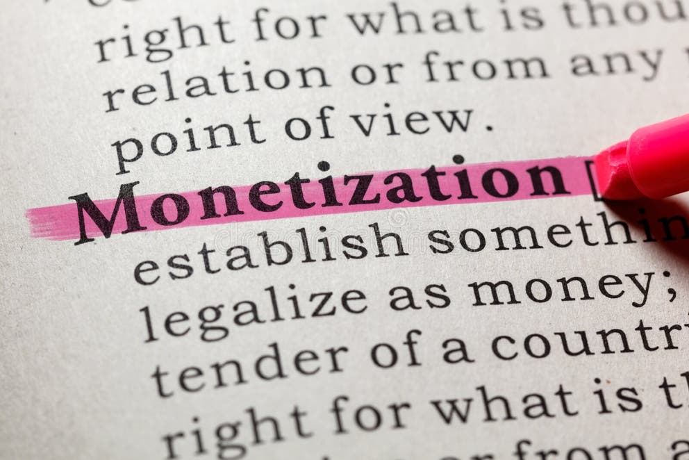 Definition of monetization stock image. Image of close - 138242397
