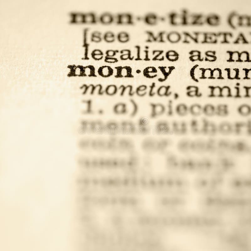 Definition of money. stock photo. Image of concept, selective - 4483922