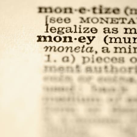 Definition of money. stock photo. Image of concept, selective - 4483922